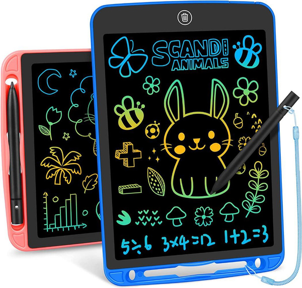 LCD Writing Tablet Toddler Doodle Board Toys 10inch Colorful Magnetic ...