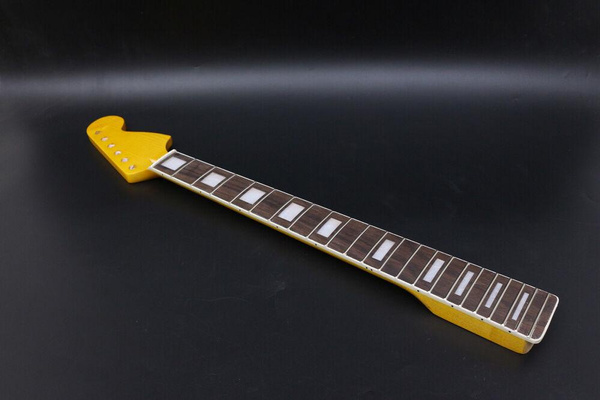 Maple Guitar Neck 22Fret 25.5inch Rosewood Fretboard Block Inlay Yellow ...