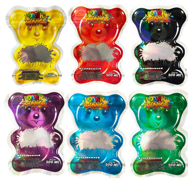 20/50/100pcs Newest 500mg Dank Gummies Bear Shaped Resealable Mylar ...