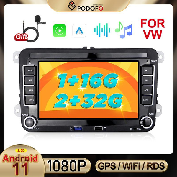 PODOFO NEW【2+32G/ 1+16G】forVW 2Din Android 11 Car Stereo Radio 7'' HD ...