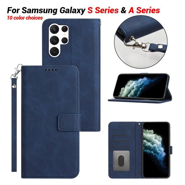 Solid color Flip Stand Wallet Phone Bag for S20 S21 S22 S23 S20Plus ...