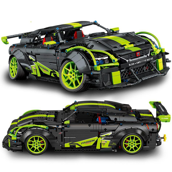 New 2671PCS Technical Green Super Speed Sport Car Model Building Blocks ...