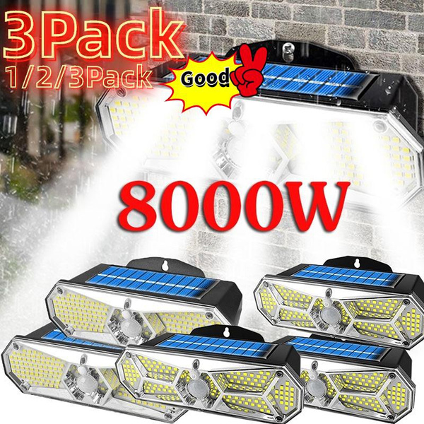 3/2/1 Pack Solar Wall Light 270° Wide-angle Passive Infrared Motion ...