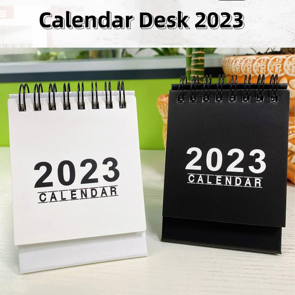 2023 Simple and Creative English Mini Desk Calendar Office Desktop ...