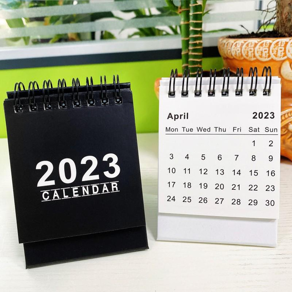 2023 Simple and Creative English Mini Desk Calendar Office Desktop ...