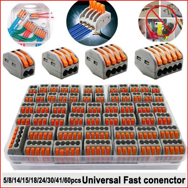 5/8/14/15/18/24/30/41/60PACK Wire Connector Universal Compact Wiring ...