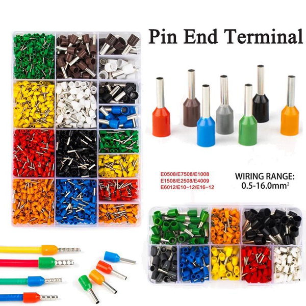 1000/700/600/400PCS Boxed Tube Type Insulated Cord End Terminal Pin End ...
