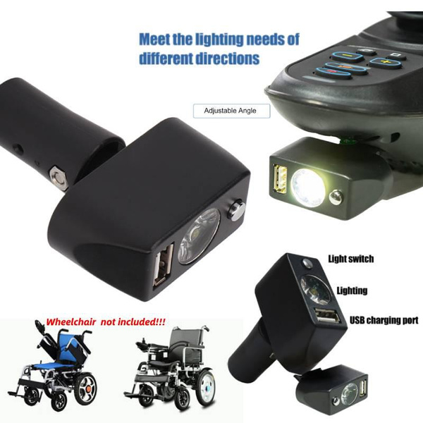 Electric Wheelchair Light 3 Pin XLR Head USB Charging Adjustable Angle ...