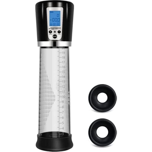 3 Size Rings - Penis Vacuum Pump with 4 Suction Intensities, Rechargeable Automatic High-Vacuum ...