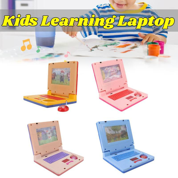Yellow/Purple/Blue/Pink Kids Learning Laptop, Educational LED Music ...