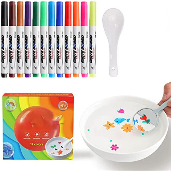 Water Painting Drawing Set for Kids, 12 Colors Magical Floating Ink ...