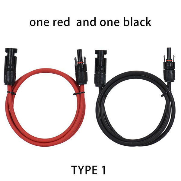 Car Battery Cable 1.7feet Length 1 Pair Black+red Solar Panel Extension ...