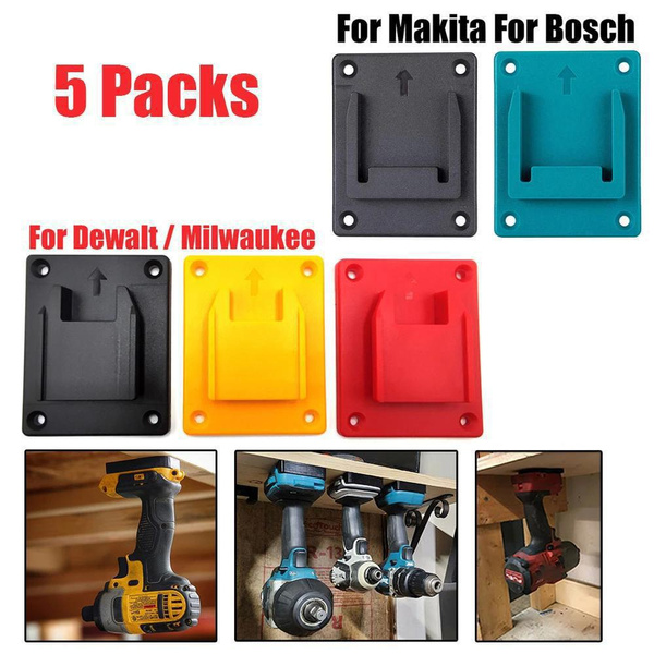 5Packs Tool Mount Storage Bracket For Makita/Bosch/Dewalt/Milwaukee 18V ...