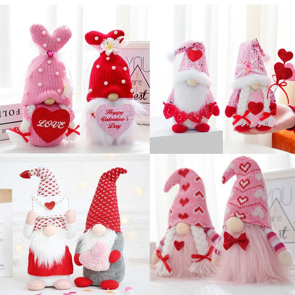 1 Pc New Valentine'S Day Gnomes Plush Dolls Mr & Mrs Handmade Tomte ...