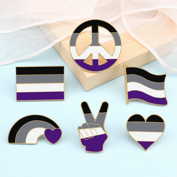 Lgbtq Asexual Fashion Brooches Custom Pride Flags Enamel Pins Rainbow