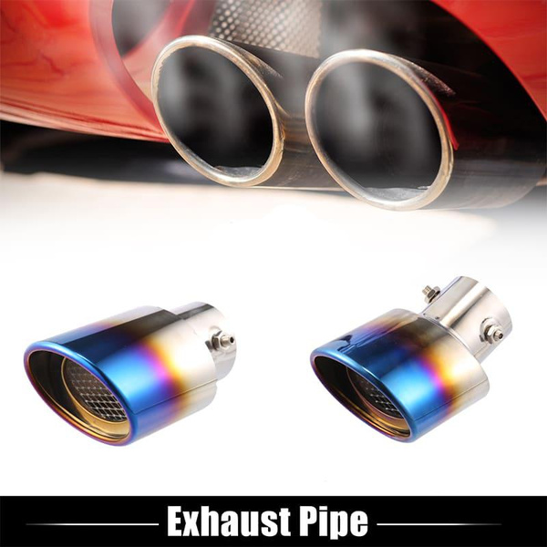 63mm 2.48" Inlet Curved/Straight Type Universal Exhaust Pipe Muffler ...