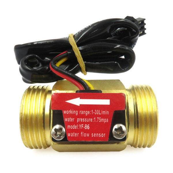 G3/4" Male Thread Brass Water Flow Sensor Hall Effect Sensor Switch ...