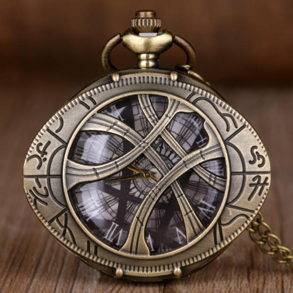 Antique Doctor Strange Bronze Eye Round Case Shape Steampunk Quartz ...