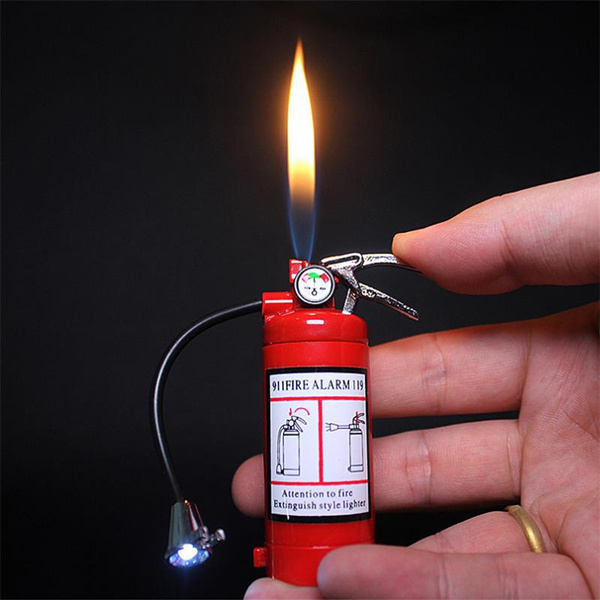 Fire Extinguisher Torch Lighter Metal Flash Light Butane Gas Pipe ...