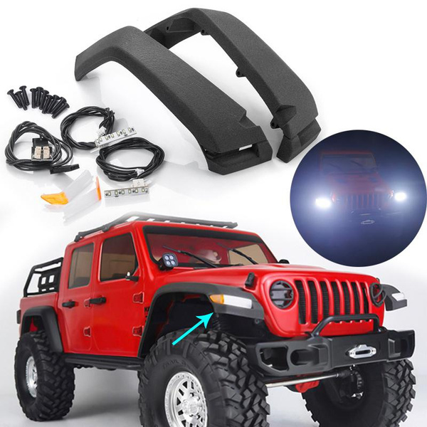 Nylon Wheel Eyebrow Mudguards with LED Signal Lights for Axial SCX10 ...