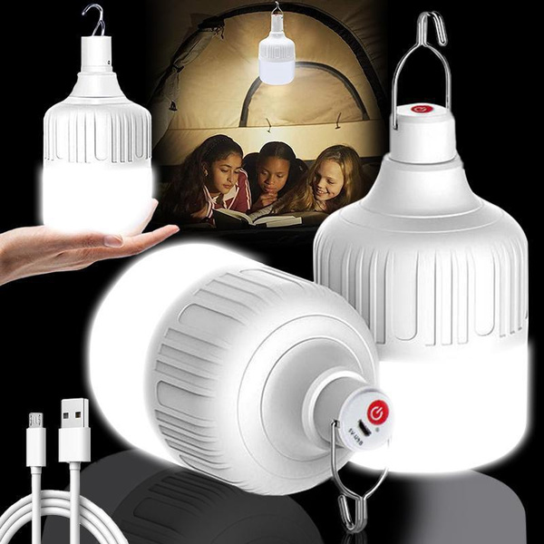 USB Rechargeable Light White Light Bulbs, Portable Hanging LED Camping ...