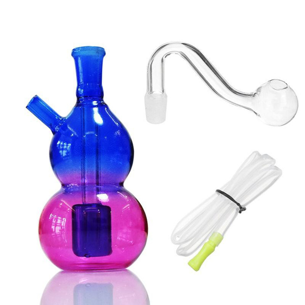 Mini Hookah Shisha Bubbler Bottle Smoking Pipes Water Glass Pipe ...