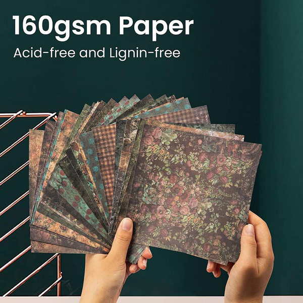 Vintage Scrapbook Paper 6" x 6",Single-Sided Scrapbook Paper Pad Floral ...