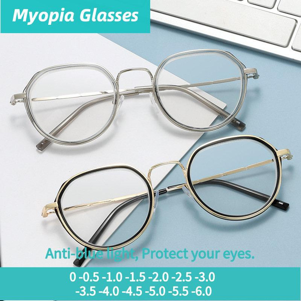 New retro myopia glasses fashion polygonal glasses frame women's men's ...
