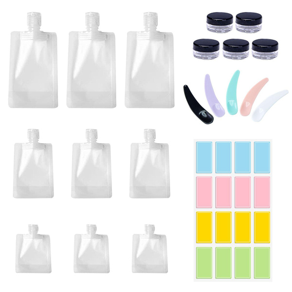 20PCS/Set Refillable Flat Pouch With Paste Bottle Travel Bottles Set ...