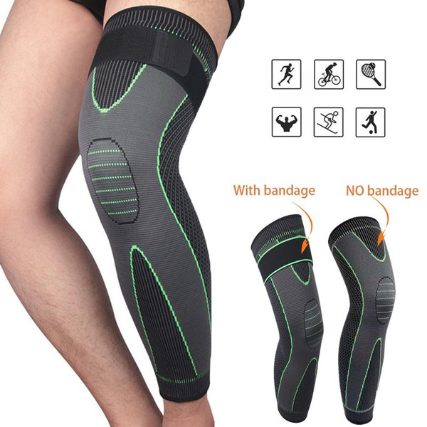 (1 Pc)Knee Support Brace Compression Long Full Legs Sleeve Running Gym ...