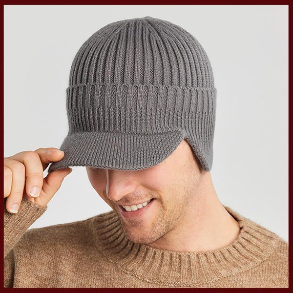 Keep Warm Bomber Hats Winter Knitted Earflap Caps Outdoor Cycling ...