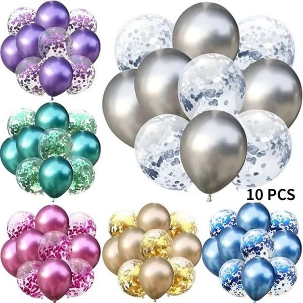 10pcs metal latex balloons confetti balloon birthday party decoration ...