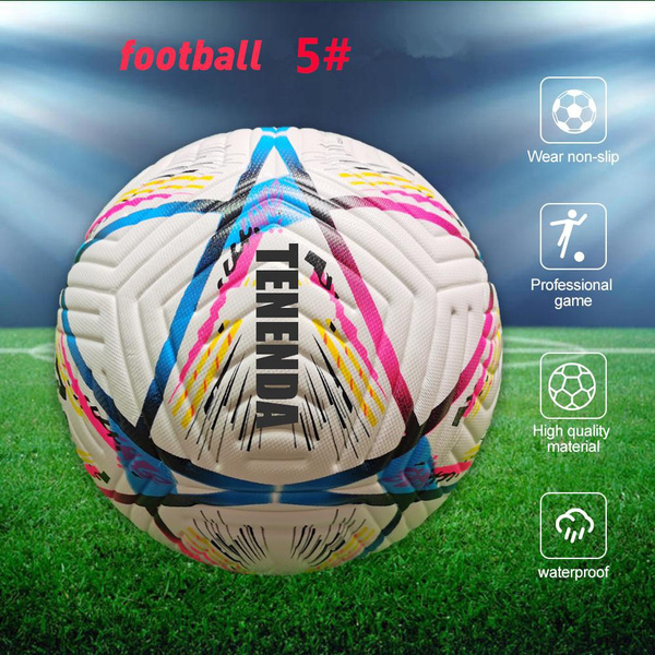 #5 Official Football Ball PU Seamless Design Children/Adult Match ...