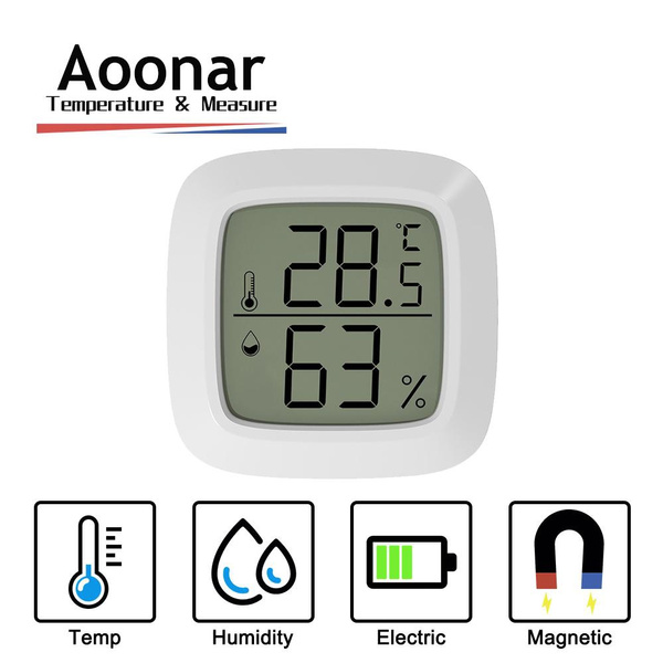 Magnetic Mini LCD Digital Room Thermometer Temperature Sensor Humidity ...