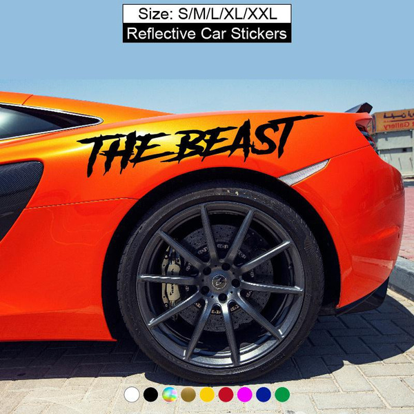 1PC/2PCS "THE BEAST" Logo Graphic Body Vinyl Decals Universal ...