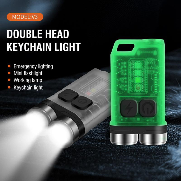 LED Key Chain Portable Flashlight XPG Work Light C-type Rechargeable ...