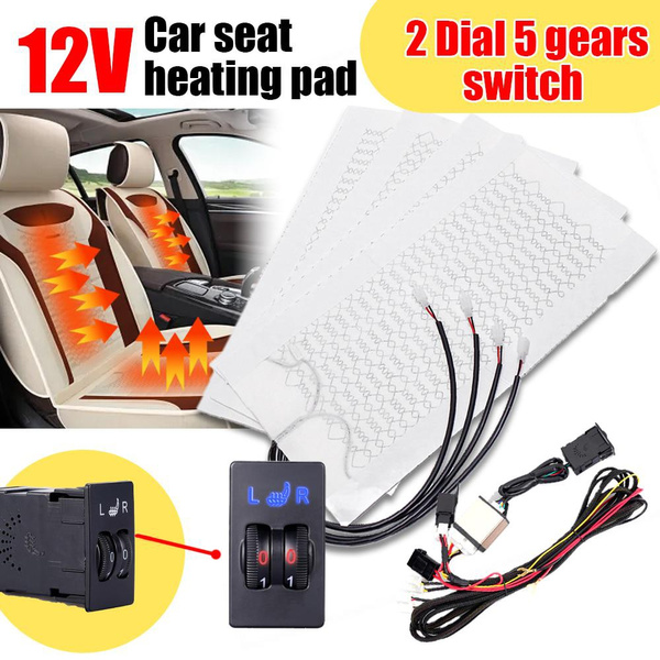 12V Universal 5/6 Level Round Switch 12V Carbon Fiber Universal Car ...