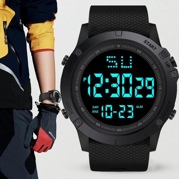 Outdoor Large Round Sports Men's Electronic Watches Women's Sports ...