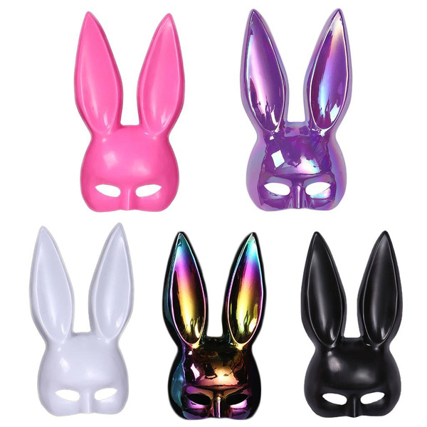 Masquerade Mask Half Face Bunny Mask For Girl kids Nightclub Costume ...