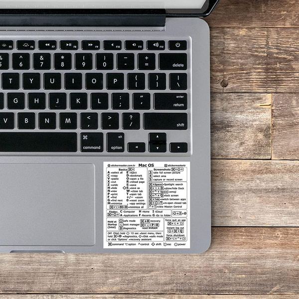 Sticker Master Mac OS MacBook Air Pro Decal Sticker Cheat Sheet ...