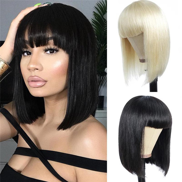 Women's Wig, Short Hair, Fringe Like, Bobo Head, Short Straight Hair ...
