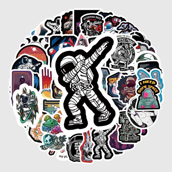 Fantasy Space Astronaut Stickers Cosmic Suitcase Waterproof Stickers ...