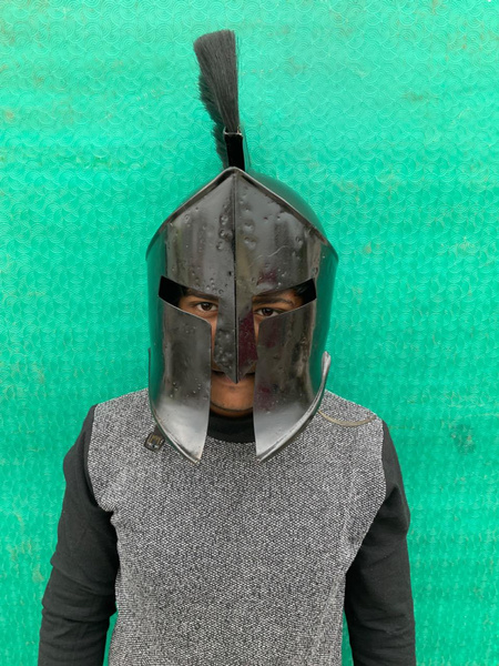 COLLECTIBLE BLACK 300 Spartan King Leonidas 300 ~ Movie Helm With Black ...
