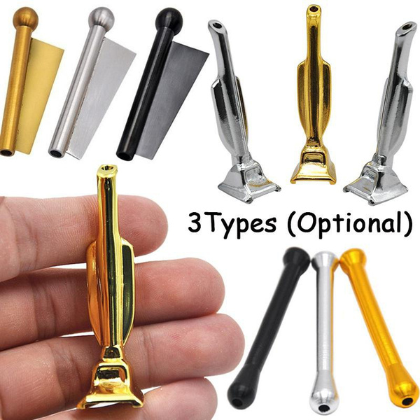 3 Types Metal Nasal Snuff Sniffer Straw Snorter Snuffer Tube Little ...