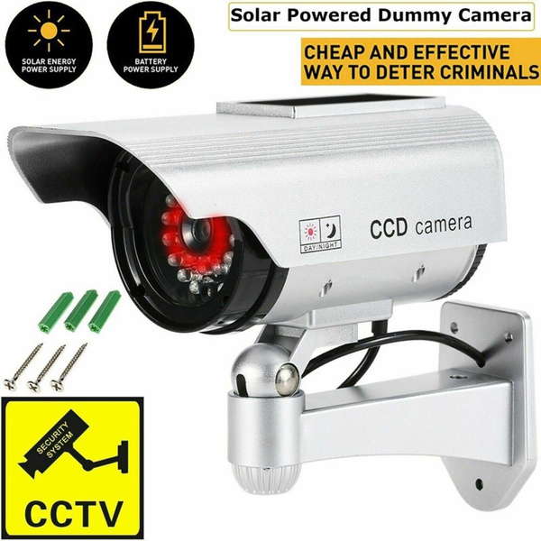 Solar Powered Simulated Dummy Camera Security CCTV Outdoor Waterproof ...