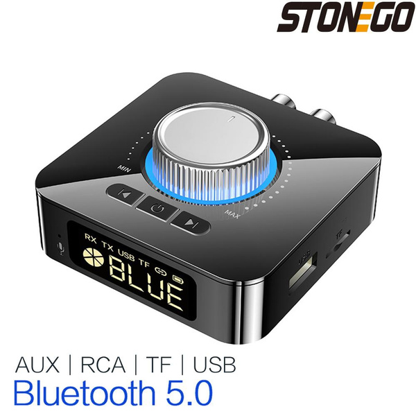 STONEGO 1PC Bluetooth 5.0 Receiver Wireless 3.5mm Jack AUX TF Card RCA ...
