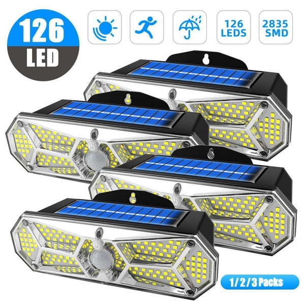 3/2/1pack 5000W Solar Lights Outdoor Motion Sensor 126LED IP65 ...
