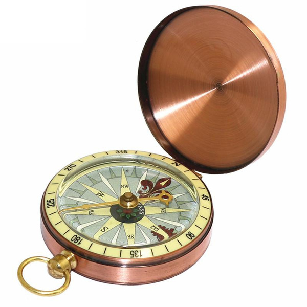 Vintage Copper Compass Flip Cover Retro Pocket Watch Compass Camping | Wish