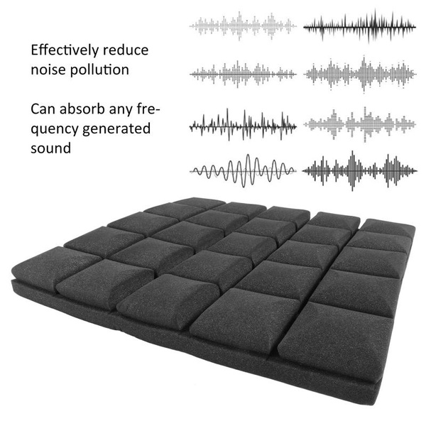 19.7 X 2in Acoustic Foam Panels, Sound Proof Foam Panels Black, High ...