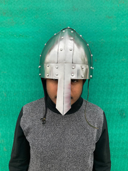 Norman Helmet Viking Armor Medieval 18 Gauge Steel Collectible Replica ...